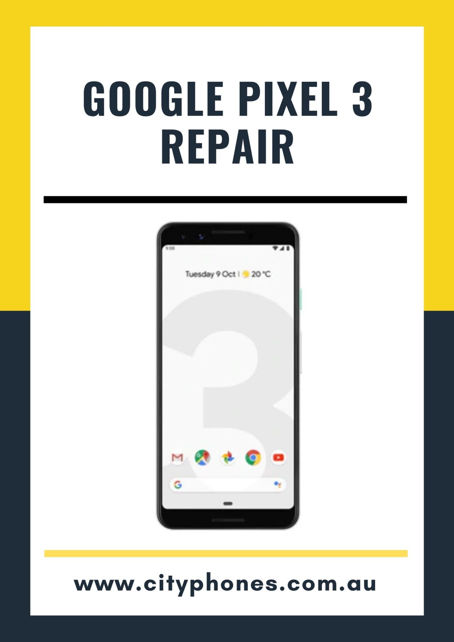 Google Pixel 3 Screen Repair Melbourne and Battery Repair