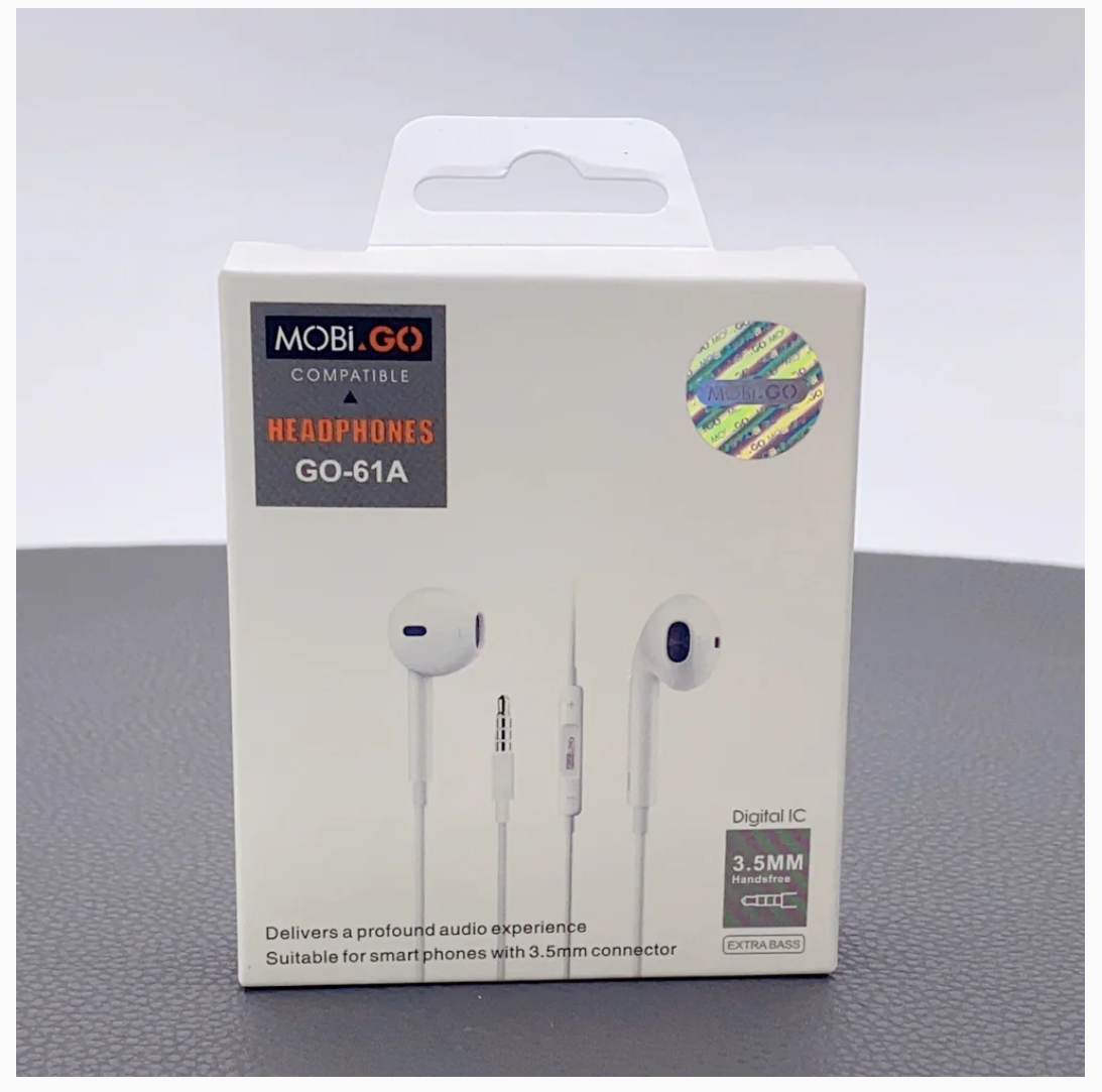 Premium Quality Mobigo 3.5mm AUX Earphone GO61A