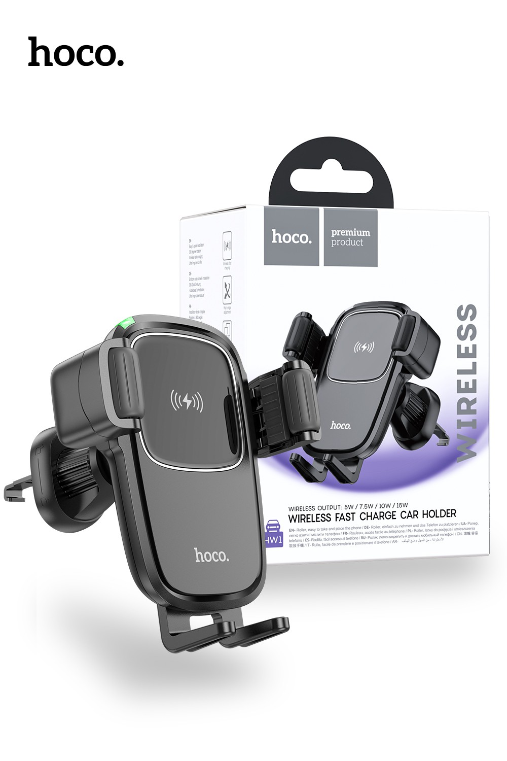 Hoco HW1 Pro 15W Fast Wireless Charger Air Vent Car Holder - Black - IPHONE Repair Melbourne and ...