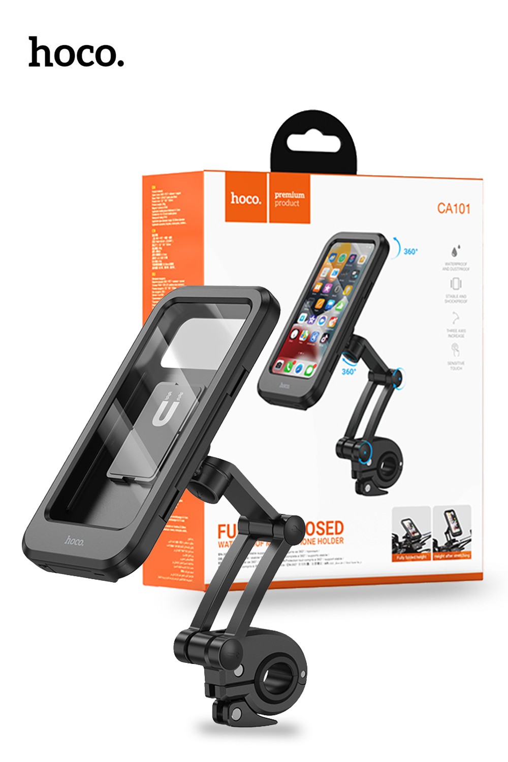 Hoco CA101 Waterproof Motorcycle Bicycle Holder - Black - IPHONE Repair Melbourne and Samsung ...